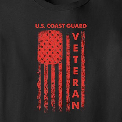 TRA- COAST GUARD VETERAN FLAG RED