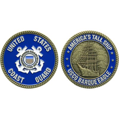 COI-AMERICAS TALL SHIP USCG BARQUE EAGLE GOLD BORDER
