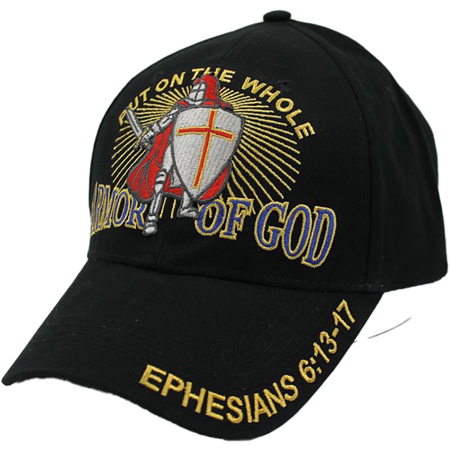 CAP-ARMOR OF GOD W / KNIGHT (C)(BLK)